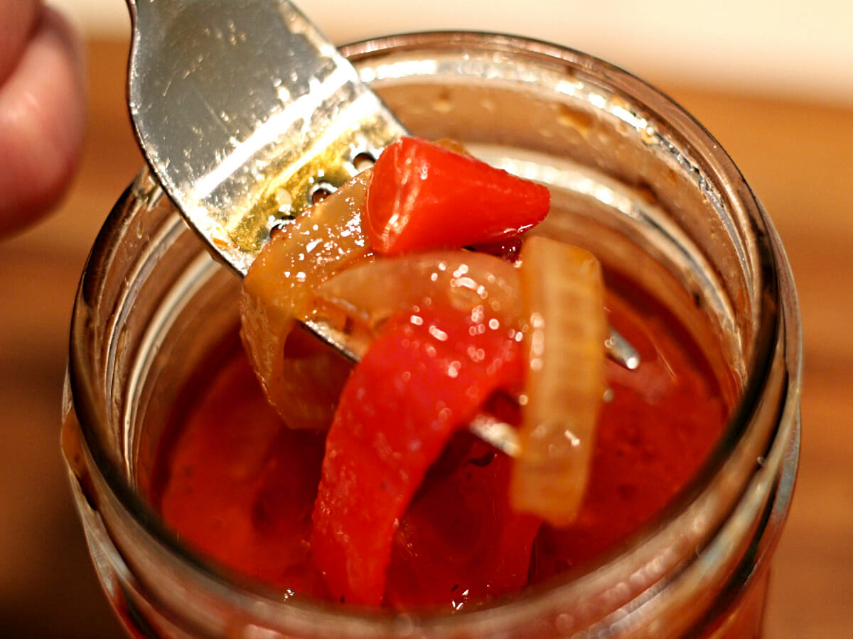 Sizzling delight: Hot pepper rings in red sauce - A fiery flavor ...