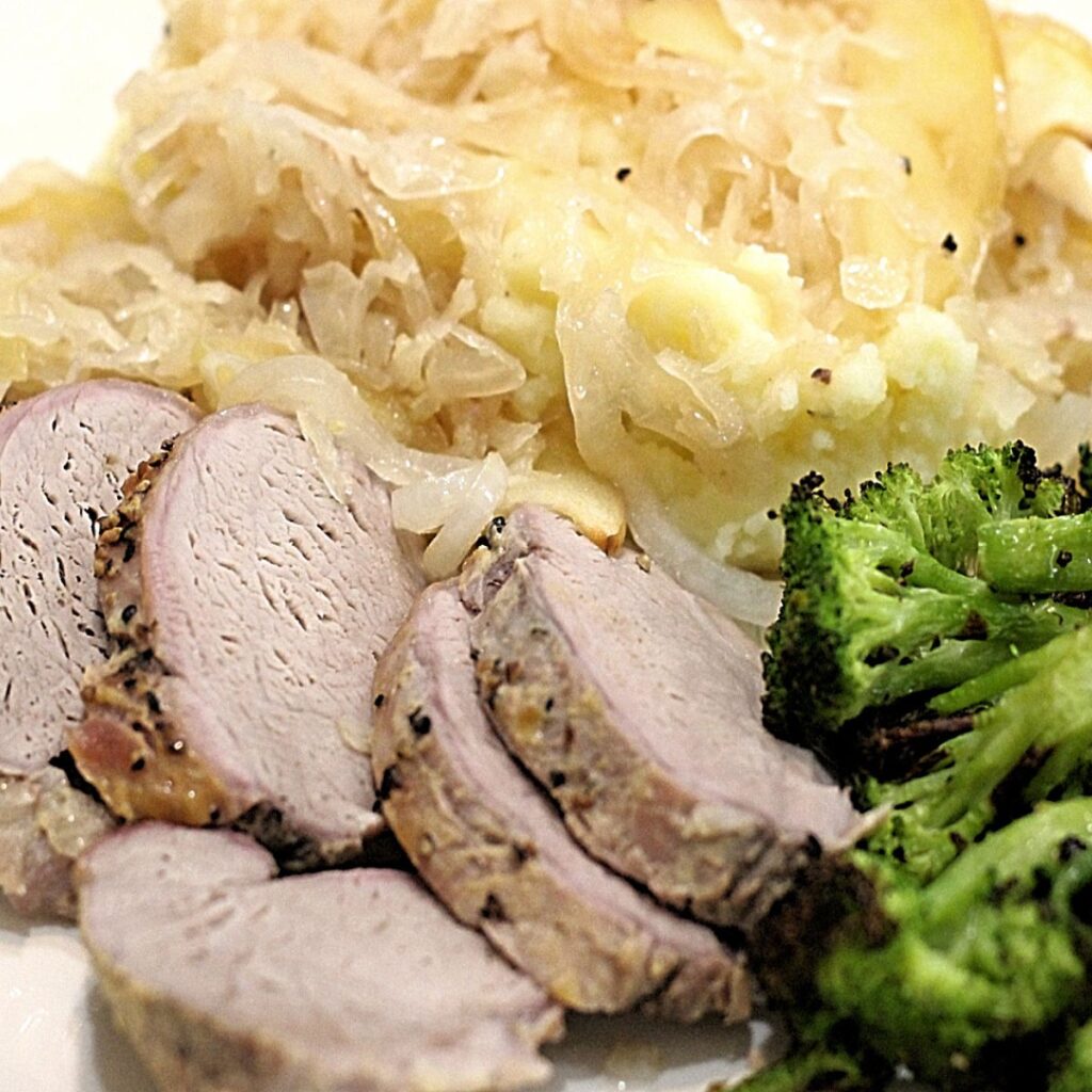 Pork Tenderloin with Sauerkraut, Apples, and Onions - Dani's Midlife ...